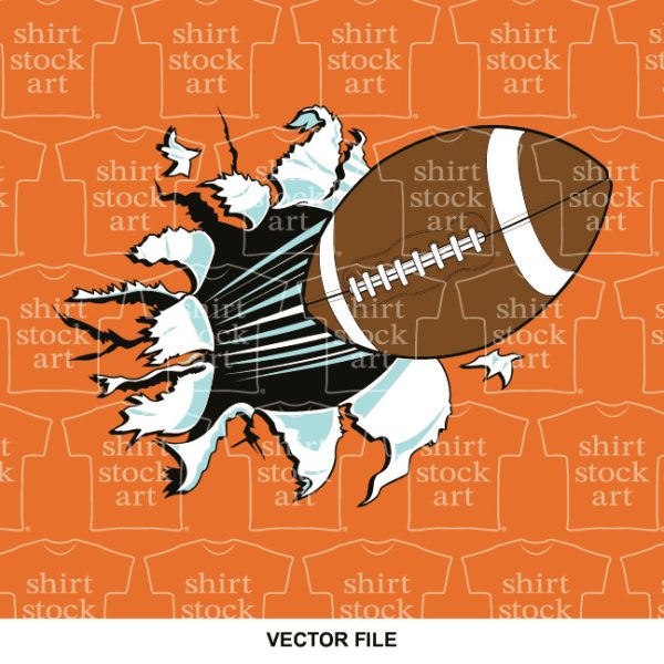 FBCL77 Football Busting Out – T Shirt Stock Art